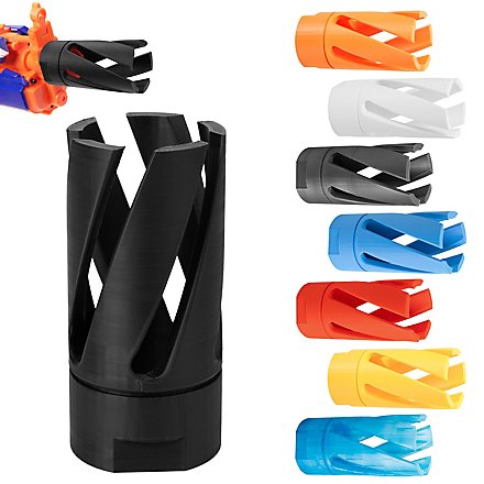 Blasterparts Muzzle Flash Hider / Silencer "Twisted Flash" - andracor.com