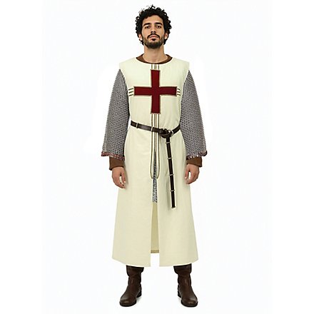 Crusader surcoat - Armand, cream-colored with red cross - andracor.com