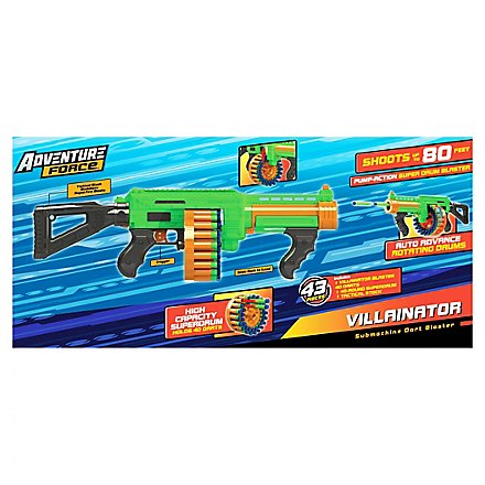 Dart Zone Villainator Submachine Pump Action Superdrum Dart Blaster ...