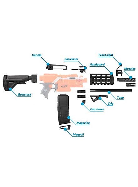 NERF Stryfe M4 / AR-15 Conversion mit Body / Mod Kit - schwarz ...