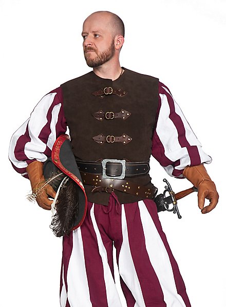 Leather vest with buckles - Fencer - andracor.com