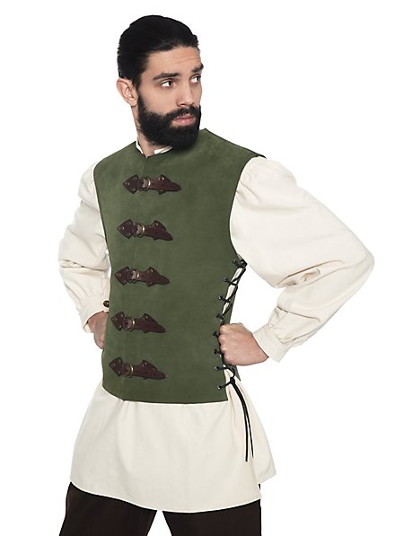 Leather vest with buckles - Fencer - andracor.com