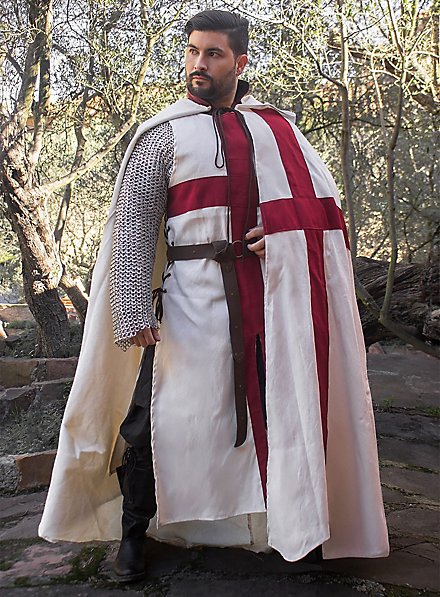 Medieval cape with hood and cross - Templar - andracor.com
