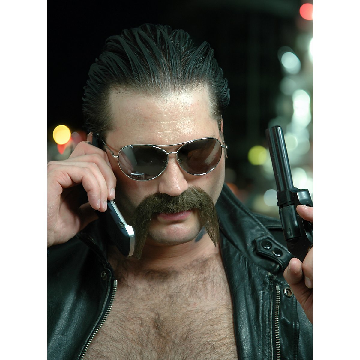 Barbe de vrai cheveu de gangster de cartel, noire - andracor.com