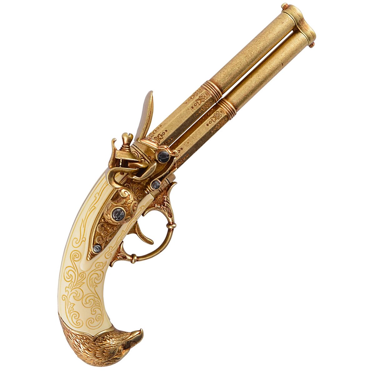Double-barrelled flintlock pistol Decorative gun - andracor.com