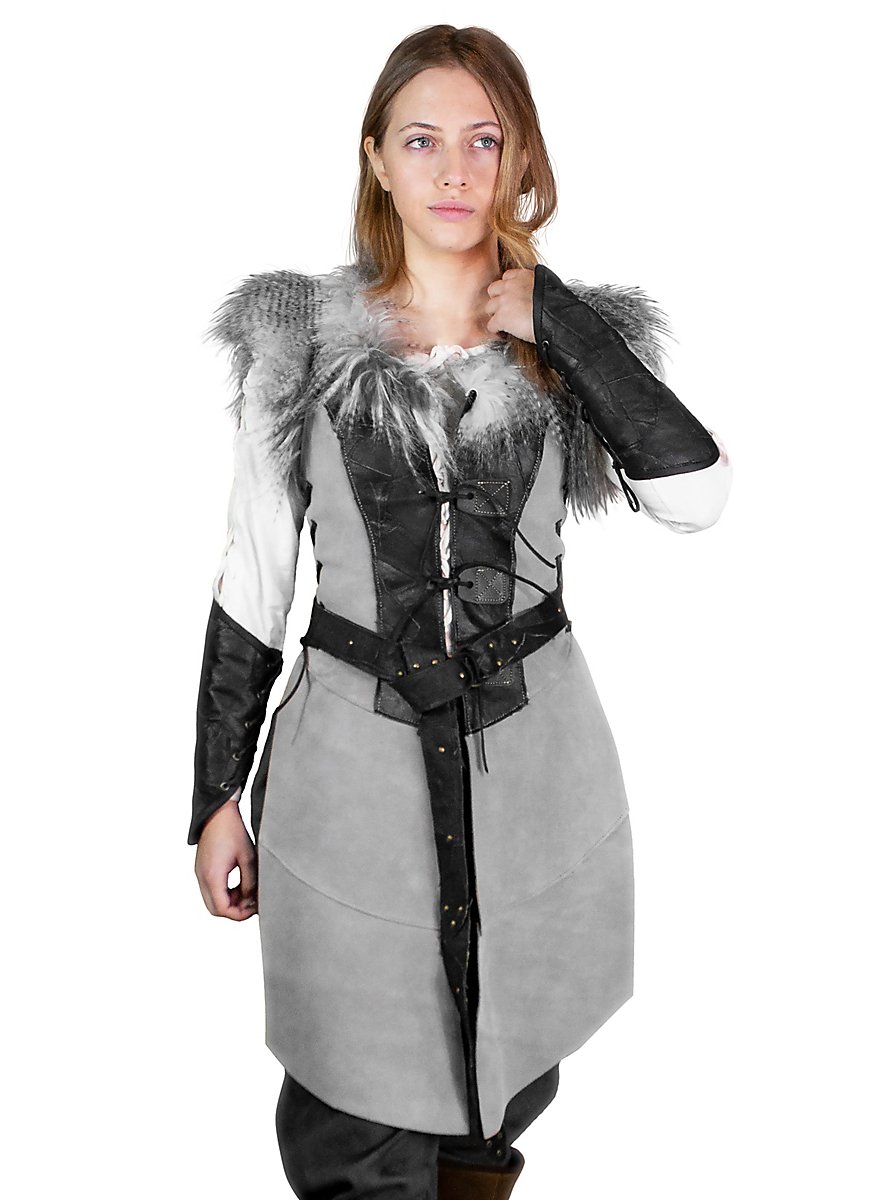Leather jerkin for women - Owl - andracor.com