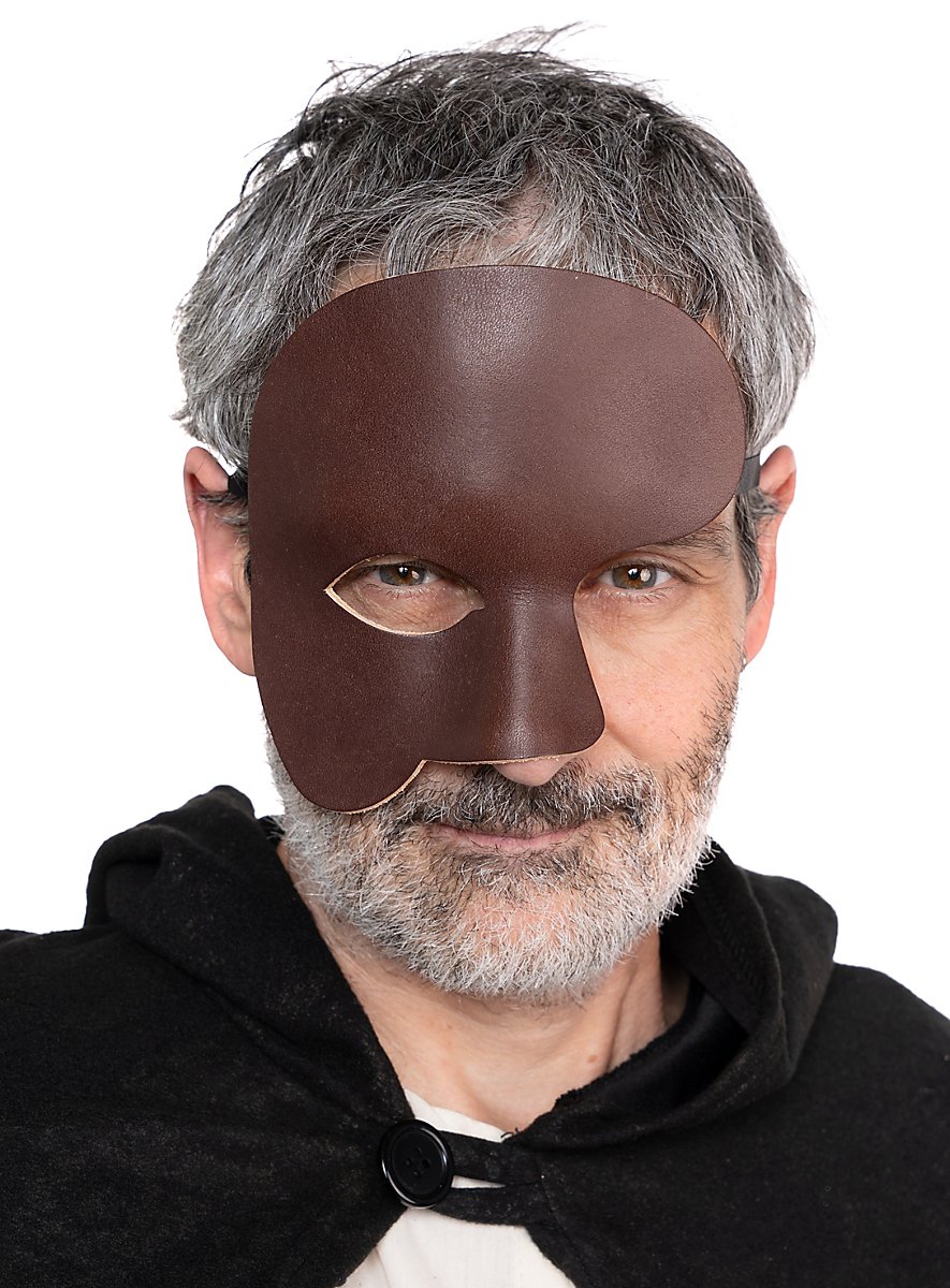 Phantom brown Venetian Leather Mask - andracor.com
