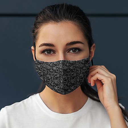 Stoffmaske mit Schädel-Muster - azinga.com