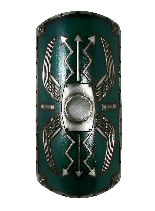 Roman Shield Scutum Deluxe green Foam Weapon - maskworld.com