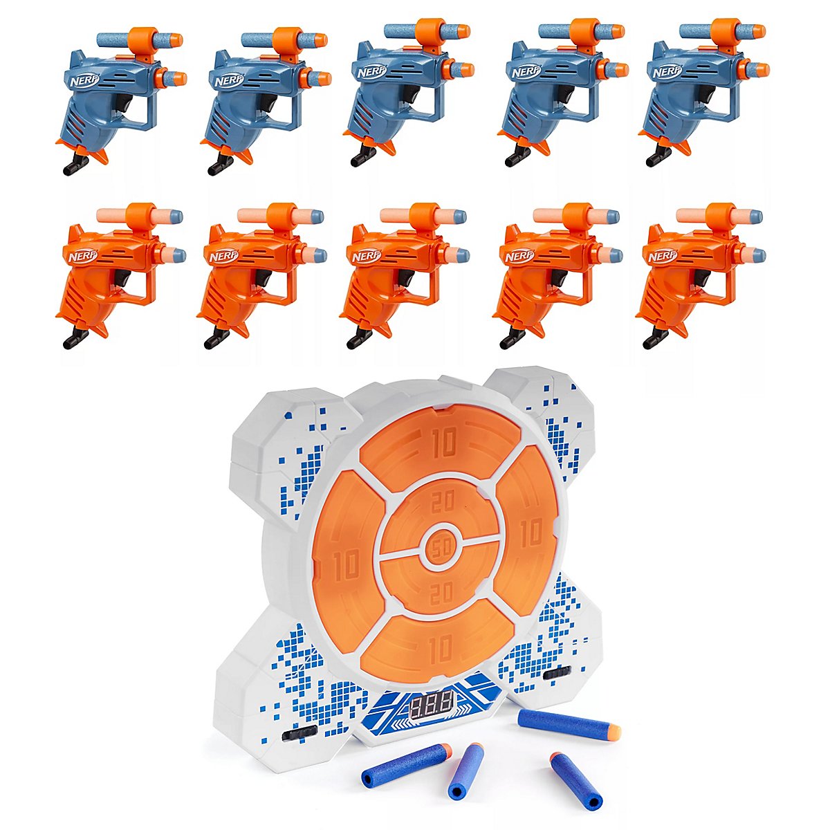 Action Bundle: Nerf Elite 2.0 Ace SD-1 10-Pack + Electronic Target DX7 - kidomio.com