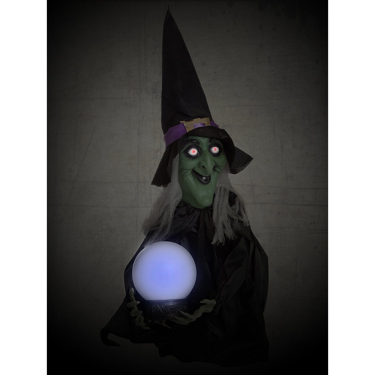 Deko Hexe mit leuchtender Kristallkugel - kidomio.com