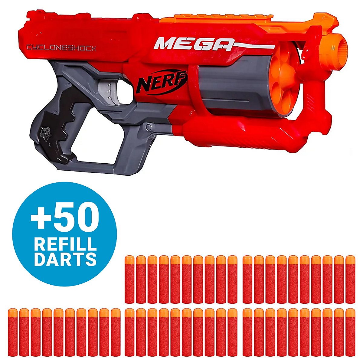 NERF - MEGA CycloneShock with Extra Darts - kidomio.com