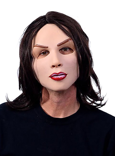 Brünette Diva Maske aus Latex - maskworld.com