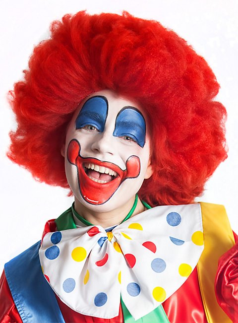 Creme Schminke schwarz-weiß-blau-rot Clown Make-up 15ml - maskworld.com