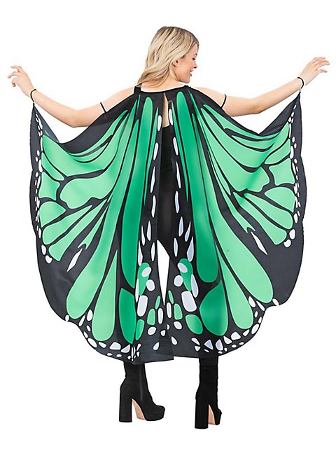 Große Schmetterlingsflügel aus Stoff grün - maskworld.com