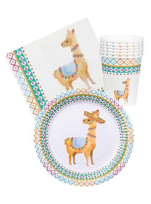 Lama Party Deko Set Deluxe 49-teilig mit Lama Piñata für 6 Personen ...