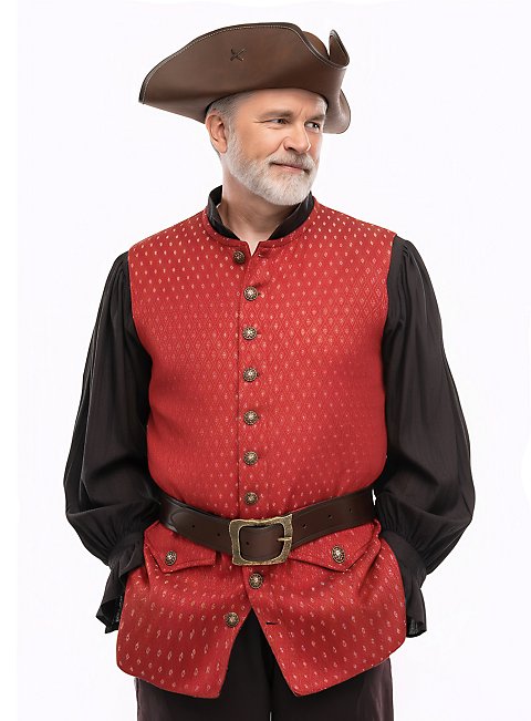 Piratenweste in Samtoptik - James Hook, rot - maskworld.com