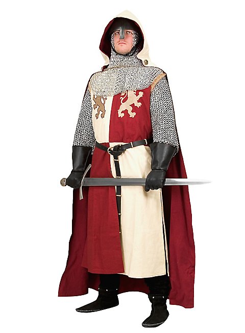 Ritterlicher Reiterumhang weiß-rot - maskworld.com