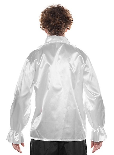 Satinhemd mit Rüschen weiß - maskworld.com