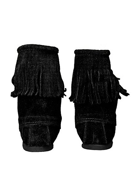 Middelalder Sko Sorte Med Frynser - maskworld.com