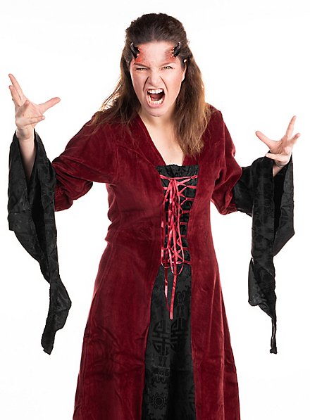 Abito da maga in velluto rosso-nero - maskworld.com