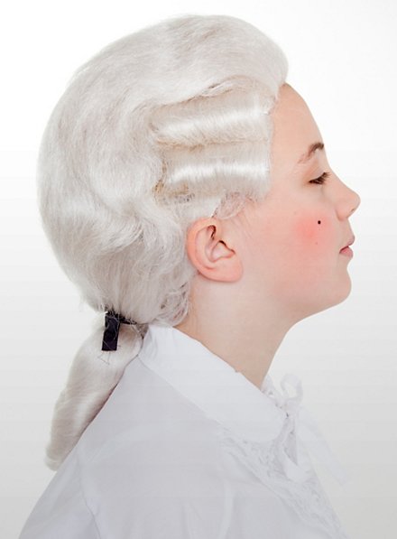 Baroque Children's Wig with Plait - maskworld.com