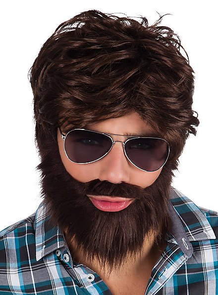 Barba Completa Y Peluca Hipster - maskworld.com
