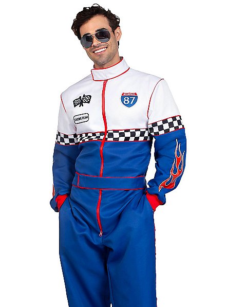 Blue And White Racing Driver Costume - maskworld.com