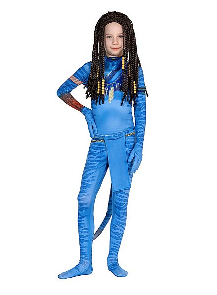 Blue Tribal Warrior Costume for Girls - maskworld.com