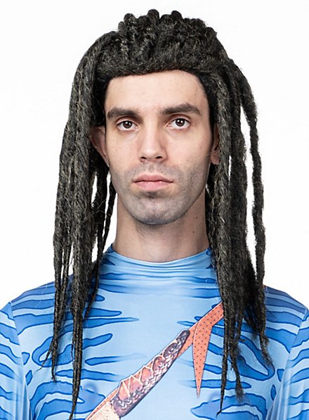 Blue Tribal Warrior Dreadlocks Wig - maskworld.com