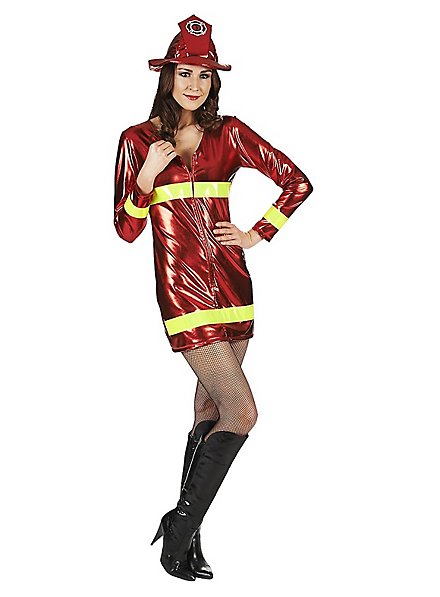 Brandweer Lak Jurk Kostuum - maskworld.com