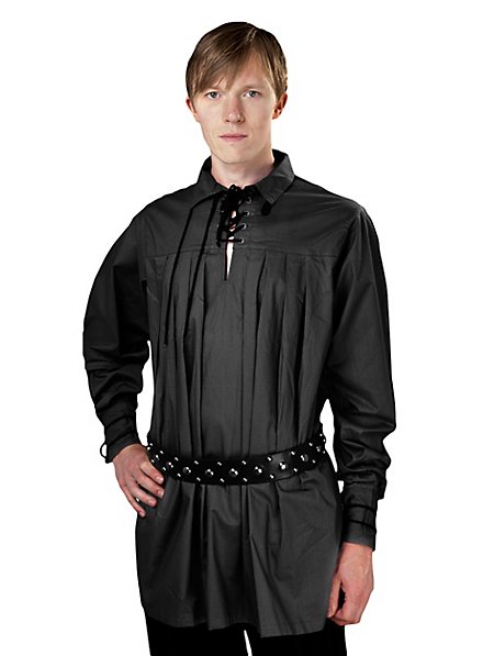 Camicia medievale - Charles, nera - maskworld.com