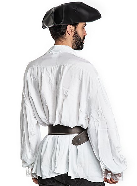 Camicia pirata con balze in pizzo bianca - maskworld.com