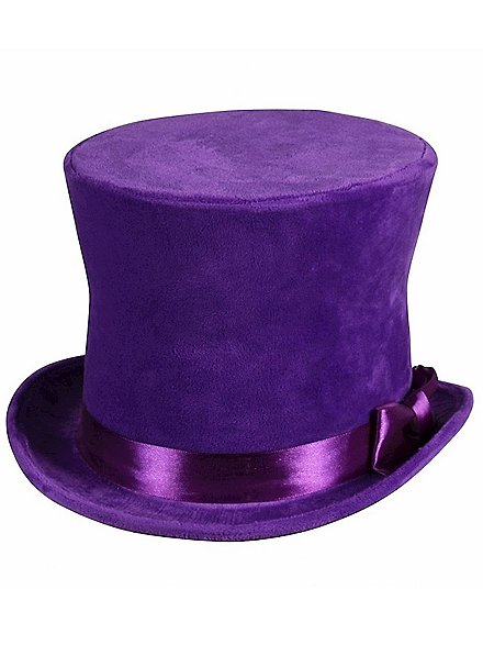 Cappello a cilindro in velluto viola - maskworld.com