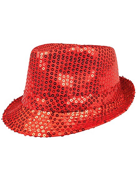 Cappello con paillettes rosso - maskworld.com