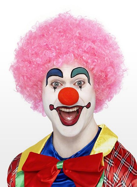 Clown Wig pink - maskworld.com