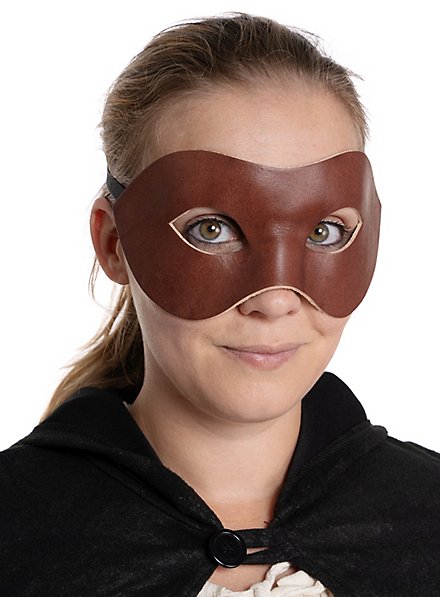 Colombina Liscia marron Masque en cuir vénitien - maskworld.com