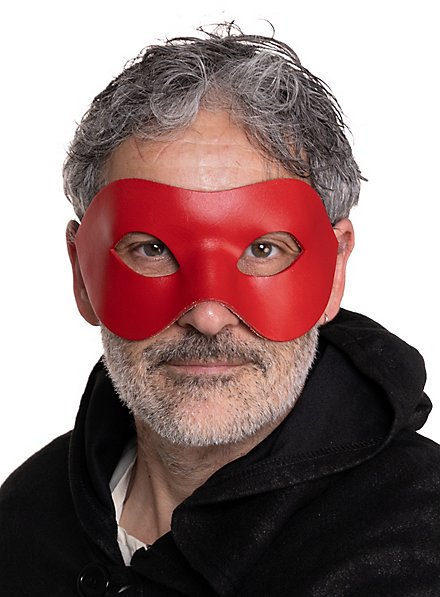 Masque vénitien en cuir Colombina Liscia rouge - maskworld.com