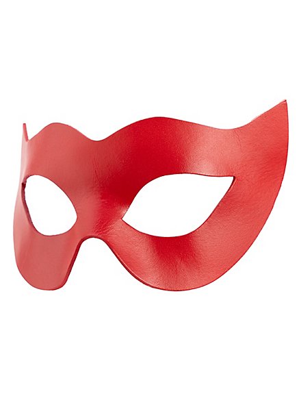 Colombina Spiona red Venetian Leather Mask - maskworld.com