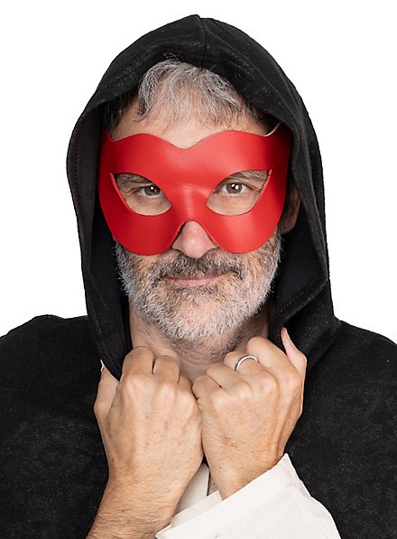 Colombina Spiona red Venetian Leather Mask - maskworld.com