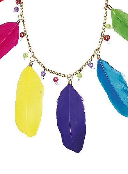 Coloured feather chain - maskworld.com
