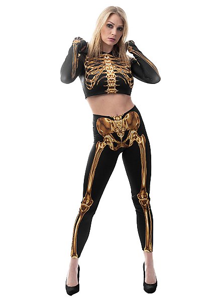 Costume da scheletro Golden Bones - maskworld.com