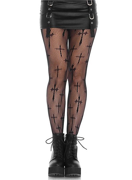 Cross Fishnet Tights - maskworld.com