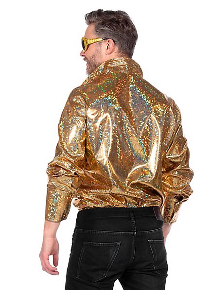 Disco Glamour Hemd gold - maskworld.com