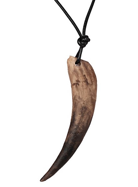 Dragon tooth pendant with leather tong - maskworld.com
