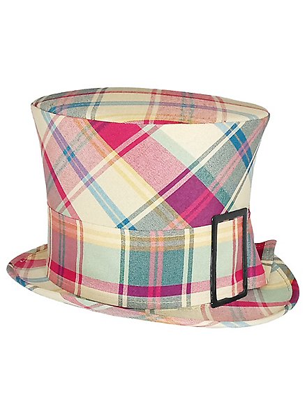 English top hat with check pattern in magenta and blue – Pippo ...
