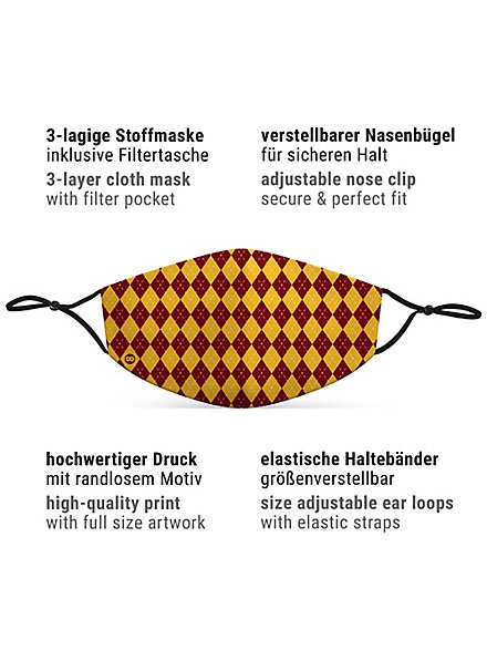 fabric mask for children magic school red - maskworld.com