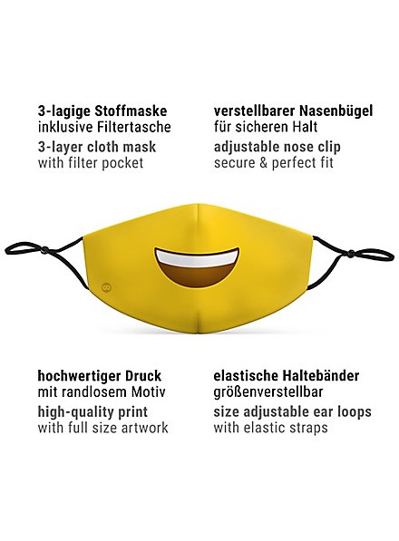 Fabric mask for children Smiley - maskworld.com