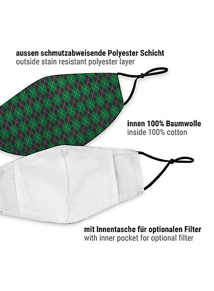 Fabric mask magic school green - maskworld.com