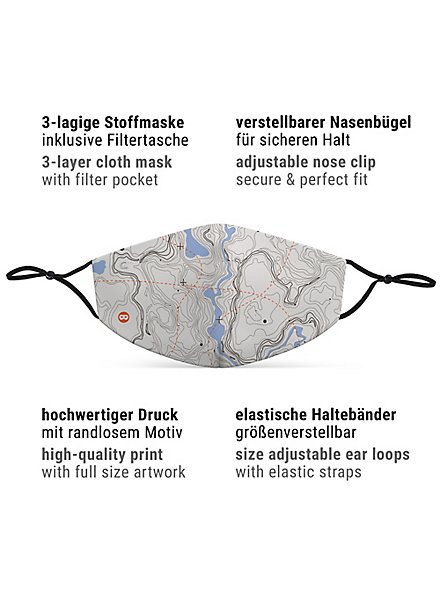 Fabric mask Topographic - maskworld.com